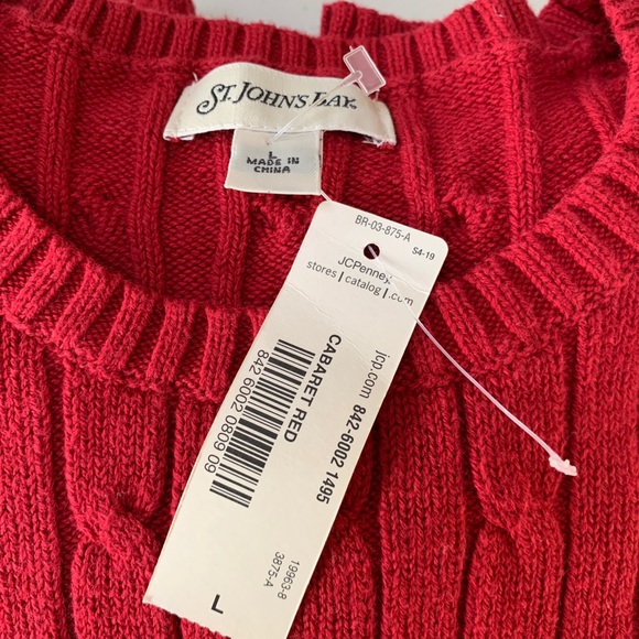 St. John's Bay | Sweaters | St Johns Bay Red Sweater Nwt Size Large ...
